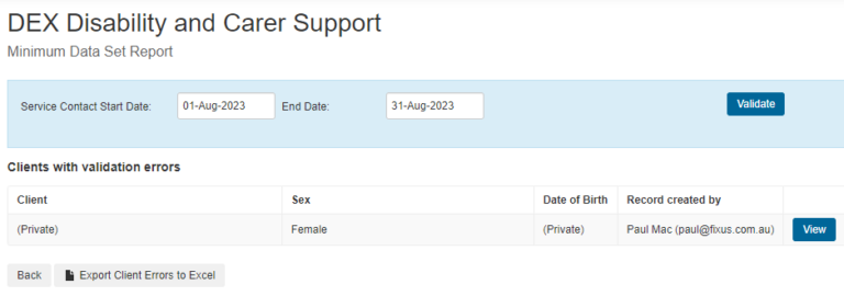 Minimum Data Set Validation – Fixus Technologies Documentation